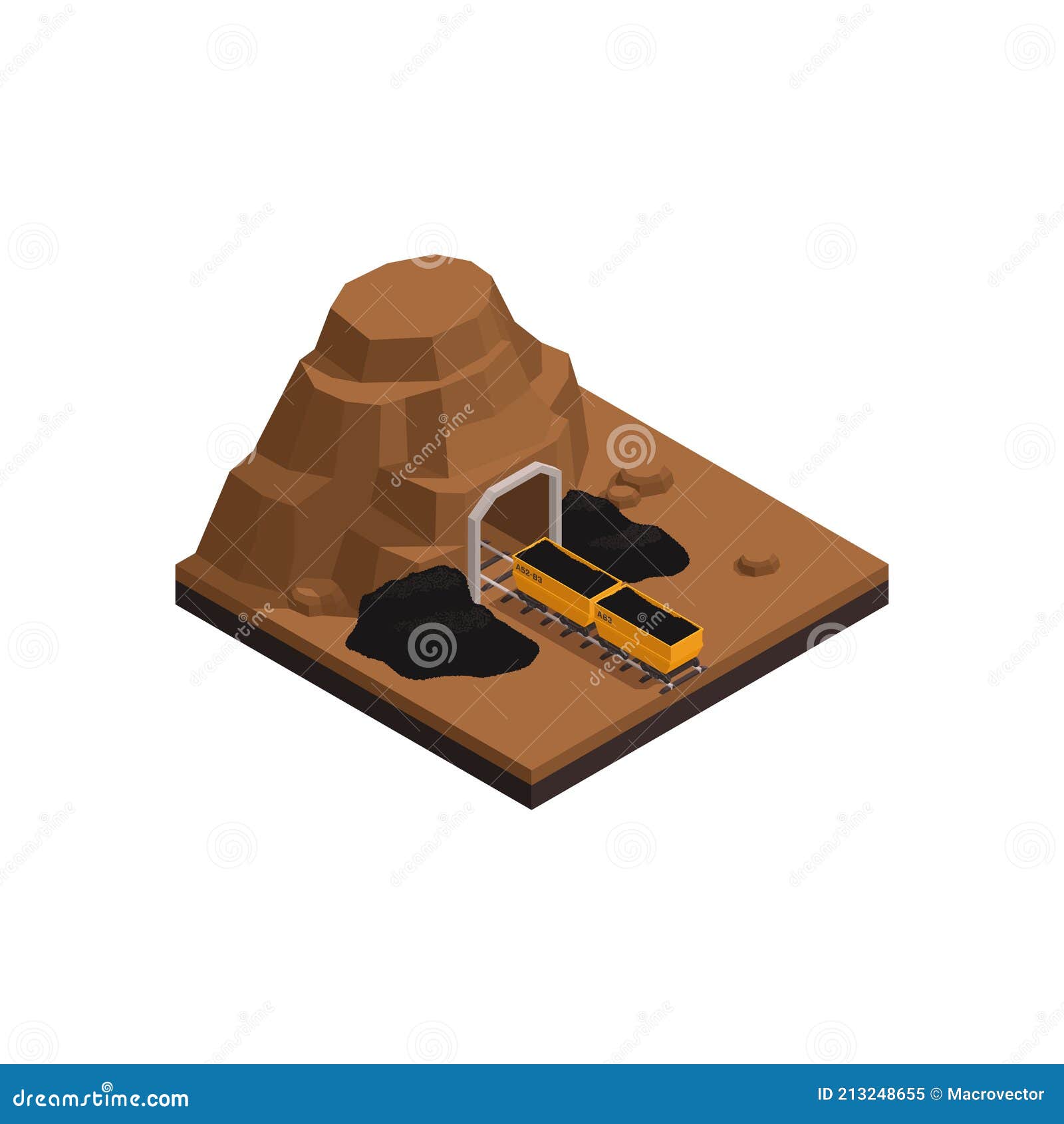 Open Pit Mine Composition stock vector. Illustration of isometric ...