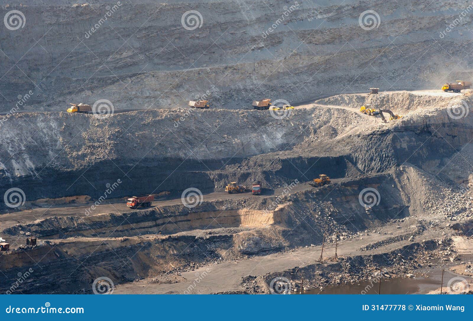Open-pit Mine with Earth Move Stock Photo - Image of gravel, earth ...