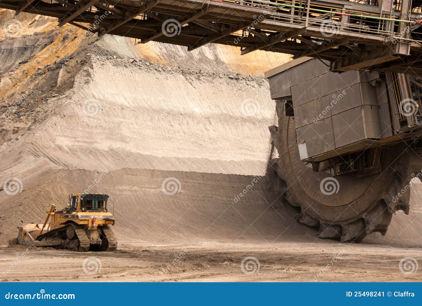 Excavators Baggers Digging At A Construction Site Royalty-Free Stock ...