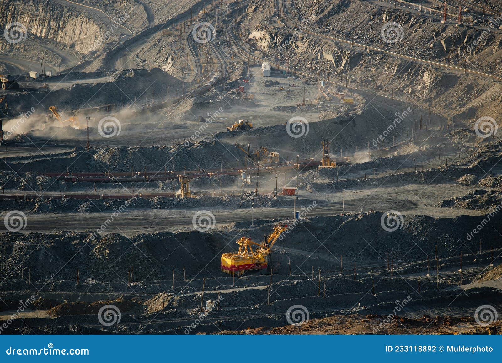 Open Pit Mine in Mining and Processing Plant Stock Photo - Image of ...