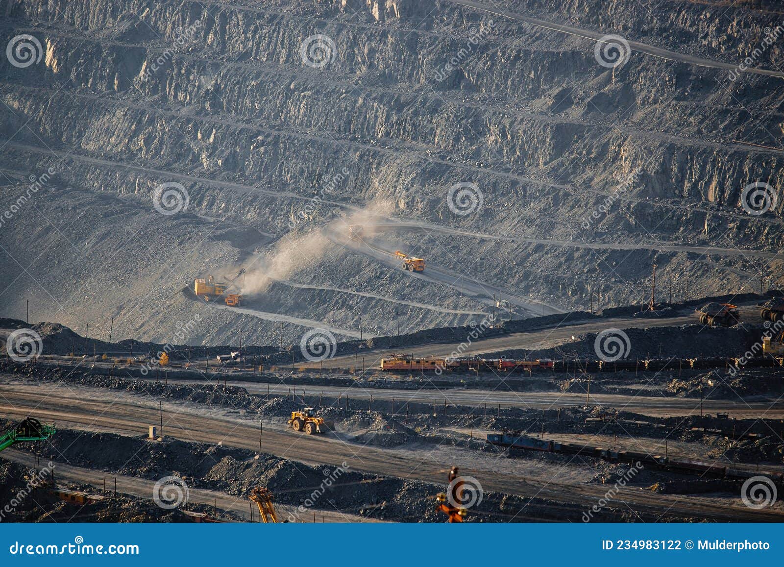 Open Pit Mine in Mining and Processing Plant Stock Photo - Image of ...