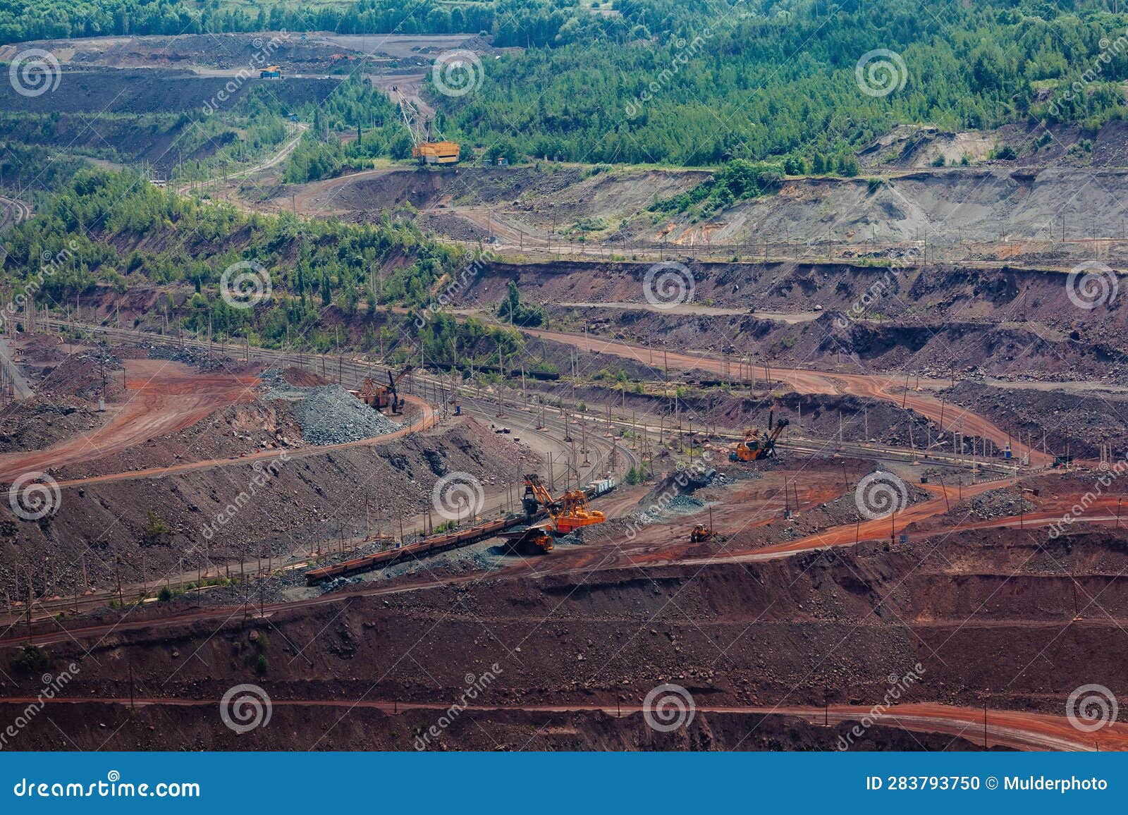 Open Pit Mine in Mining and Processing Plant Stock Photo - Image of ...