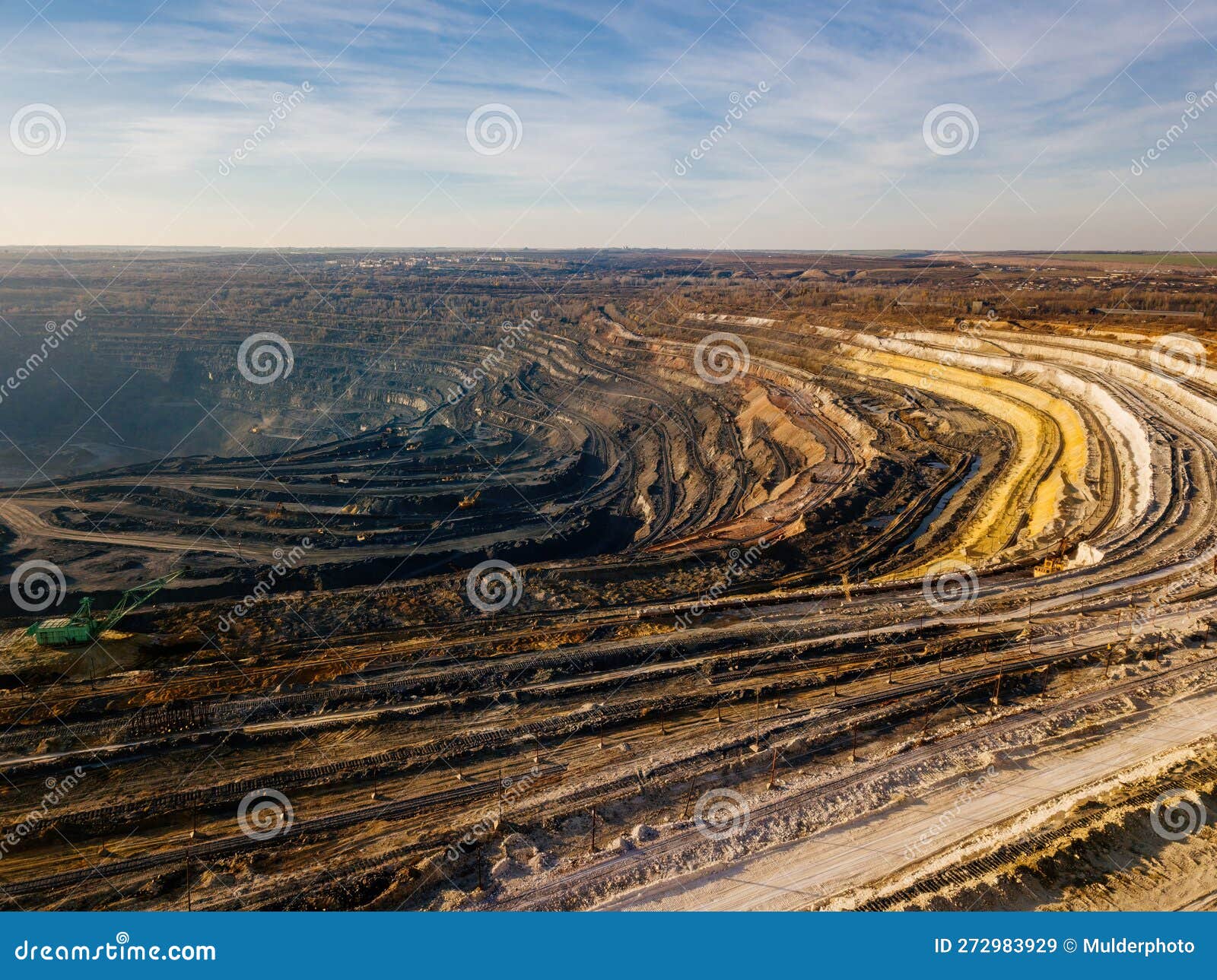Open Pit Mine in Mining and Processing Plant, Aerial View Stock Image ...