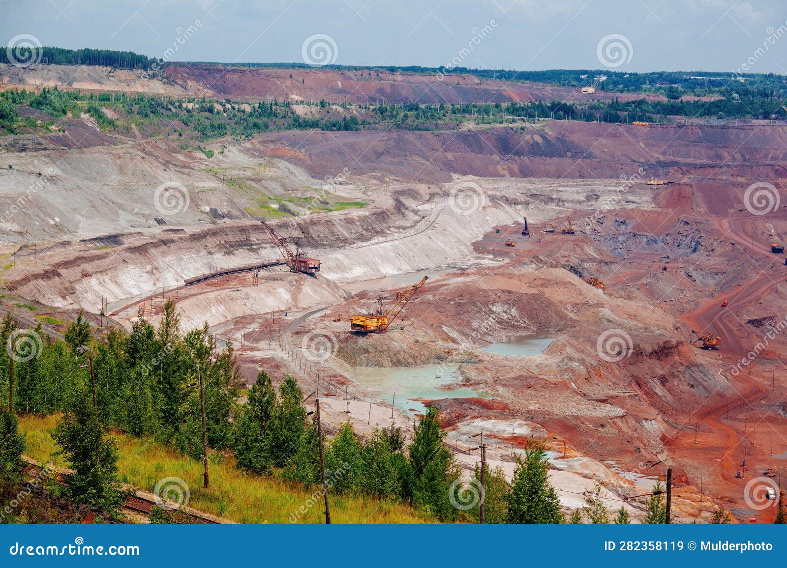 Open Pit Mine in Mining and Processing Plant, Aerial View Stock Image ...