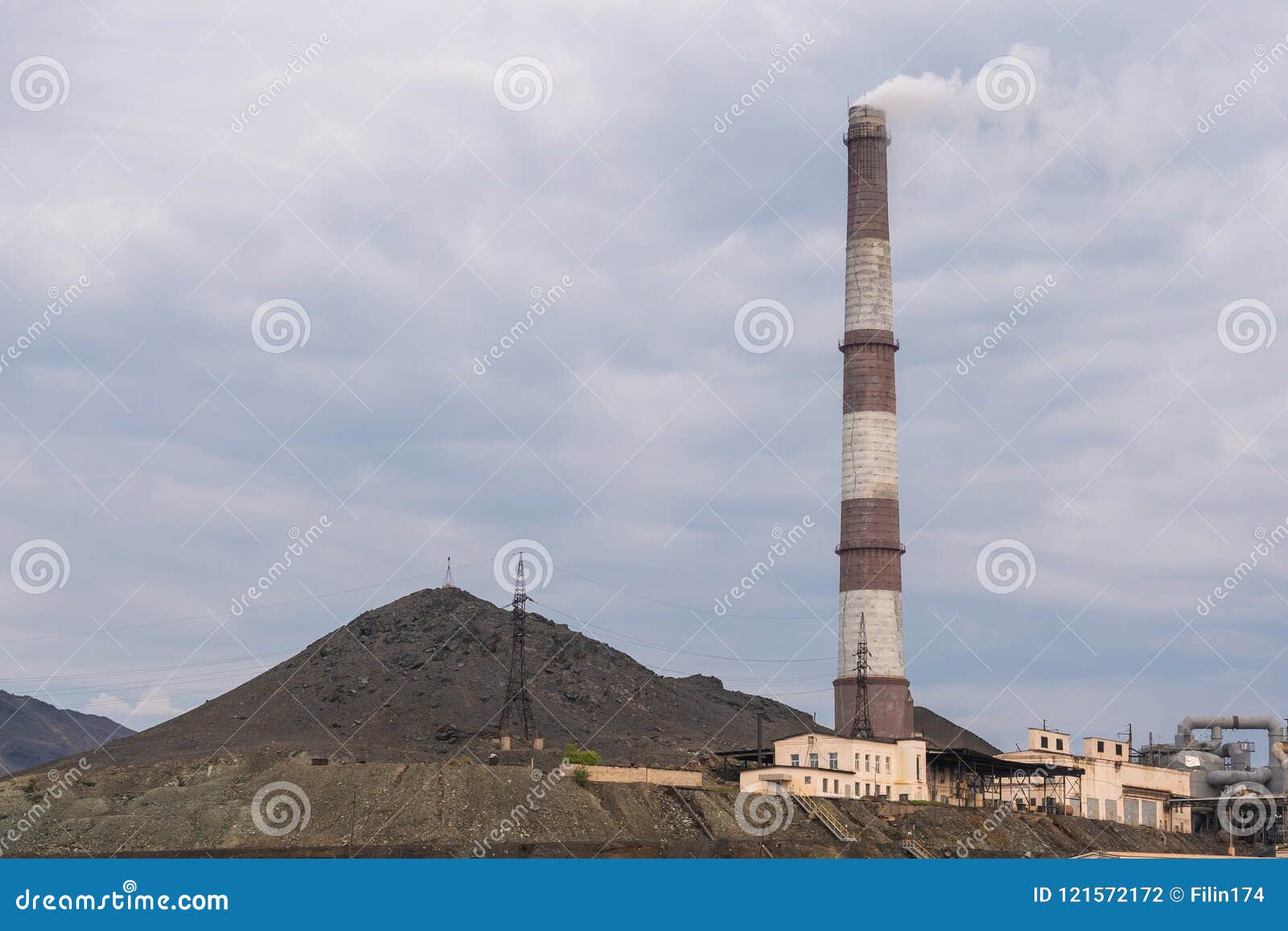 Open Pit Mine and Power Plant. HDR - High Dynamic Range Stock Photo ...