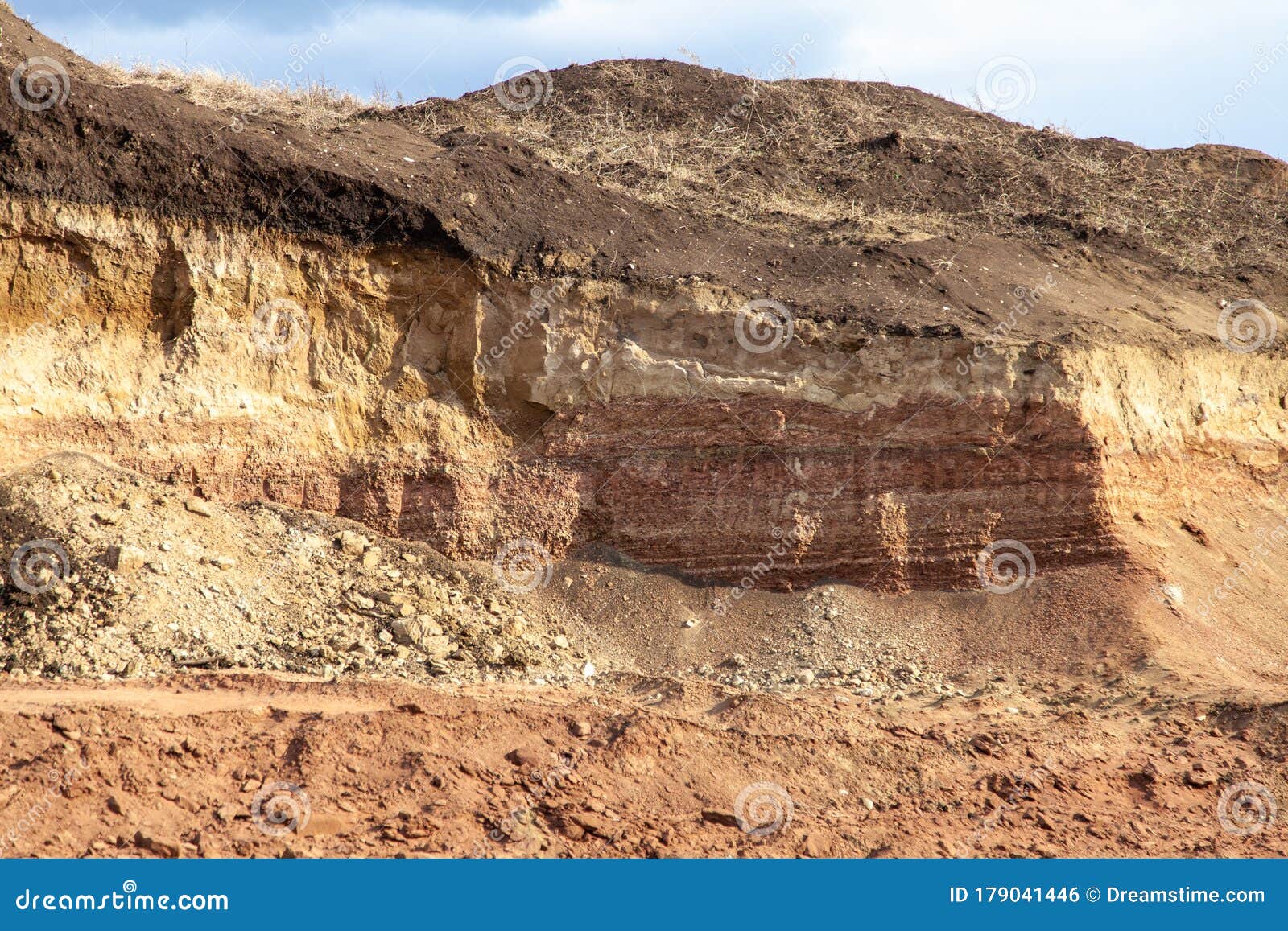 Open Pit Mine. Quarry Geological Exposure. Sunny Day Stock Photo ...