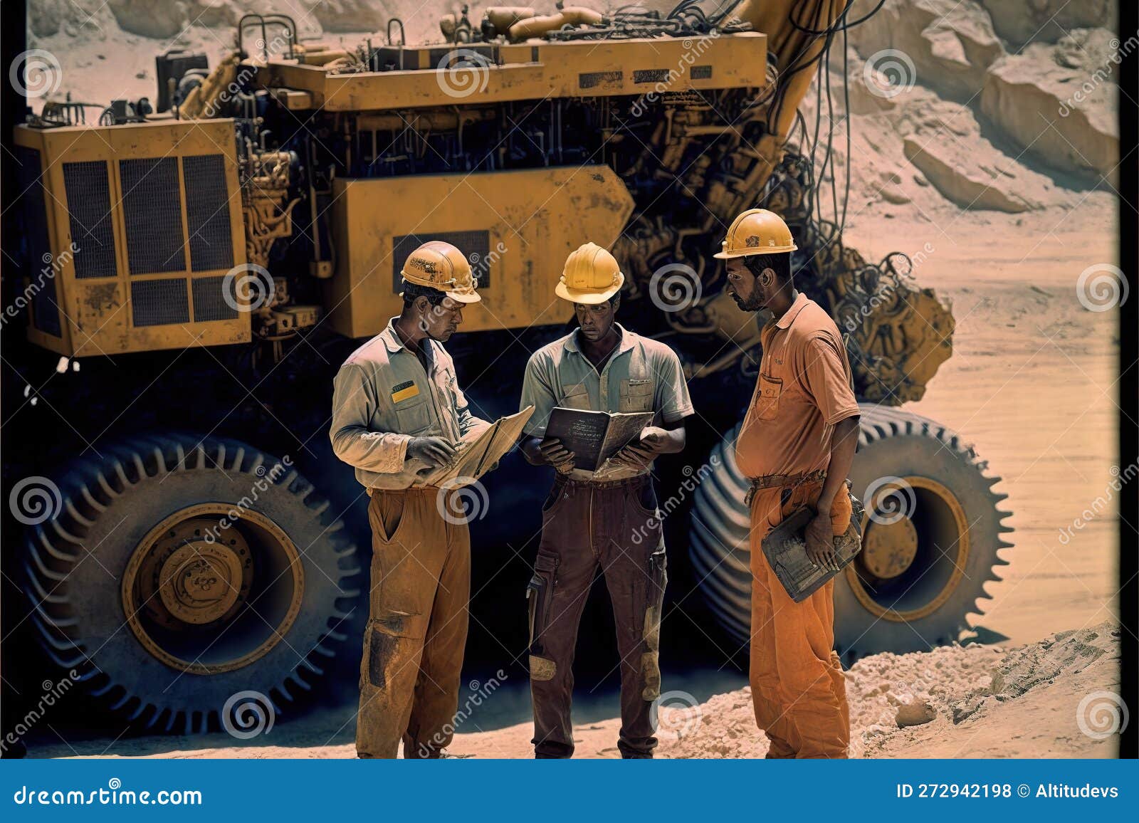 Open-pit Mine Workers, Coal Mining Industry Engineer Team Stock ...