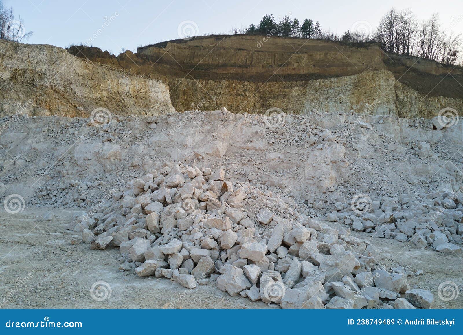 Open Pit Mining of Construction Sand Stone Materials Stock Image ...