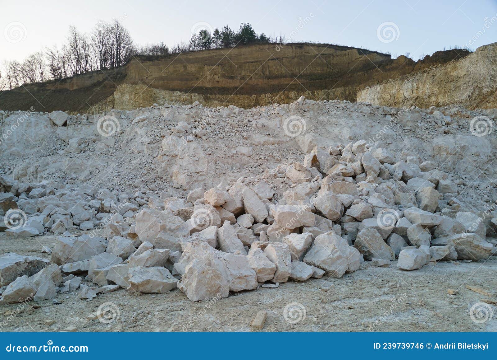 Open Pit Mining of Construction Sand Stone Materials Stock Photo ...
