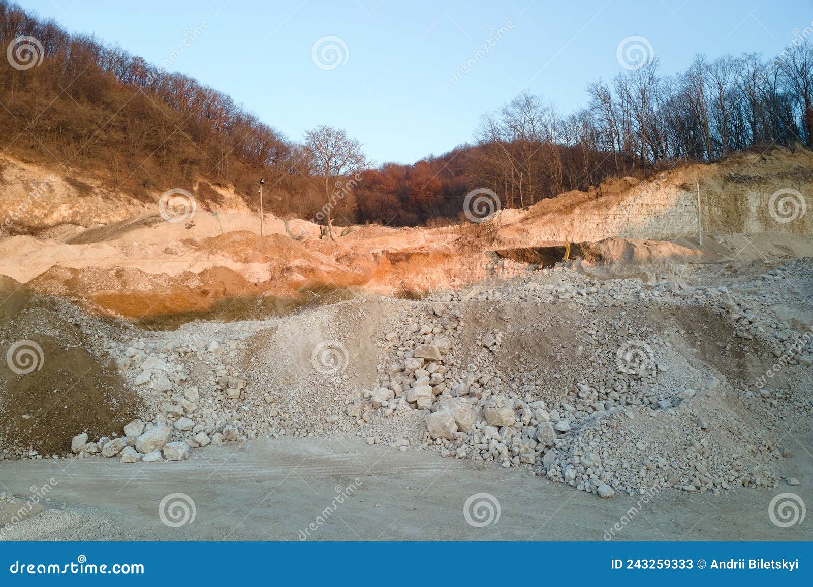 Open Pit Mining of Construction Sand Stone Materials Stock Image ...