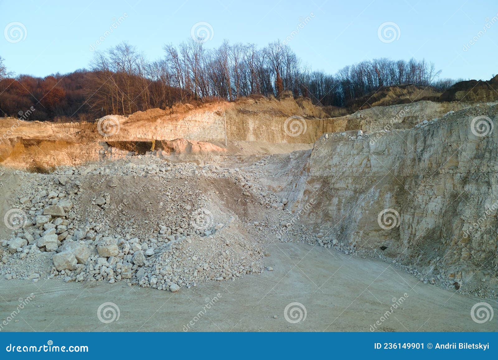 Open Pit Mining of Construction Sand Stone Materials Stock Image ...
