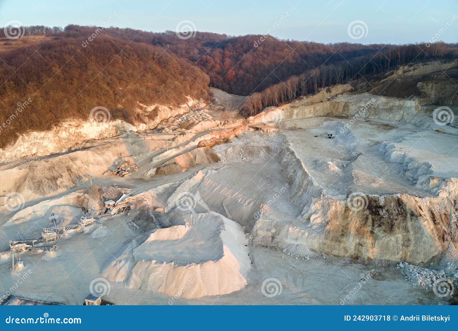 Open Pit Mining of Construction Sand Stone Materials Stock Photo ...