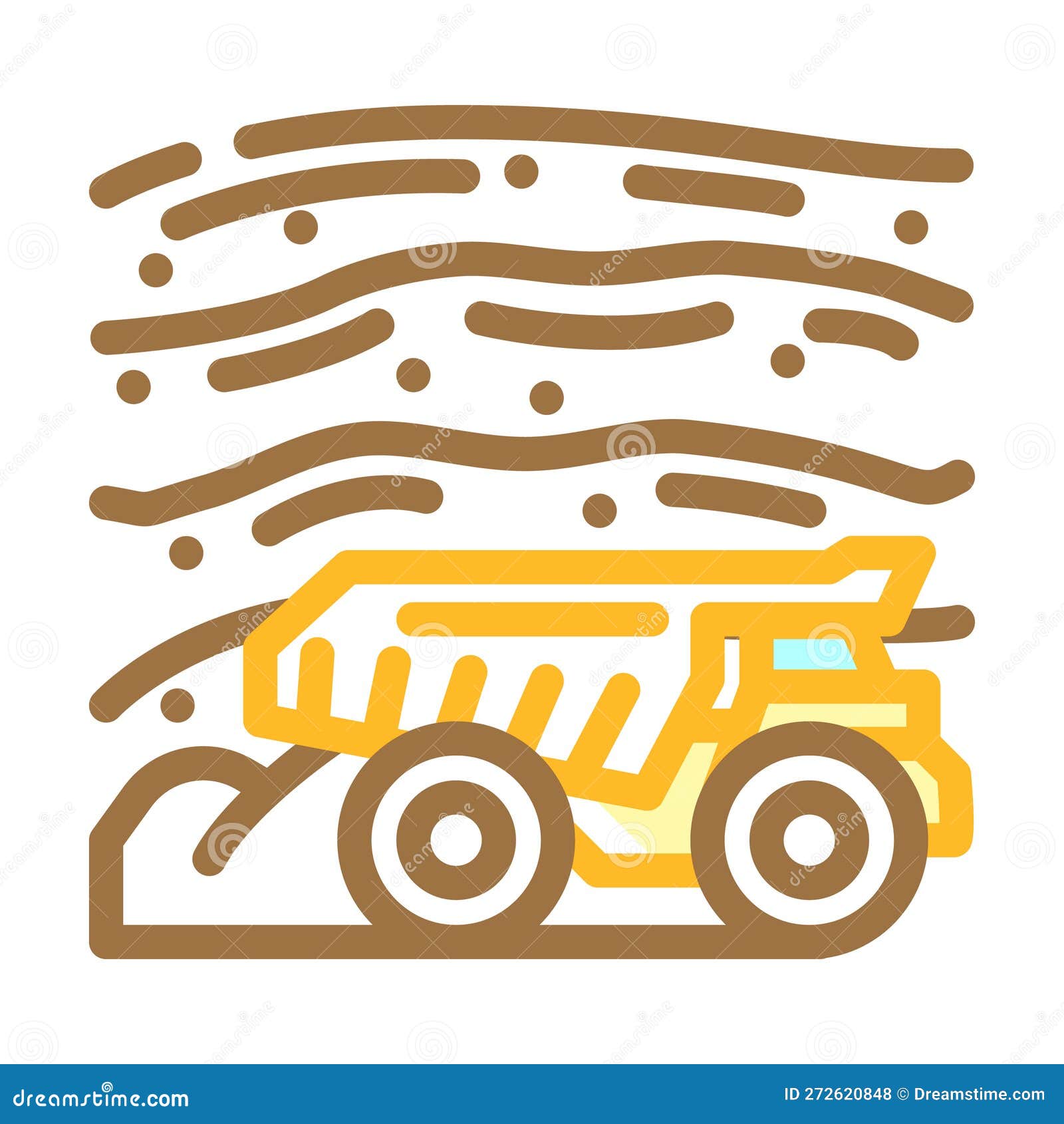 Open Pit Mining Copper Production Color Icon Vector Illustration Stock ...