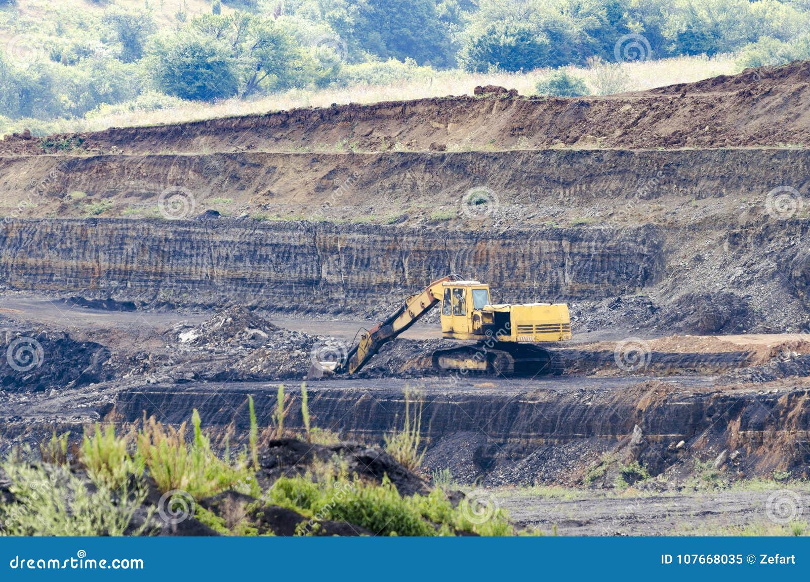 Open-pit Mining for Lignite that is Burnt and Transformed To ...