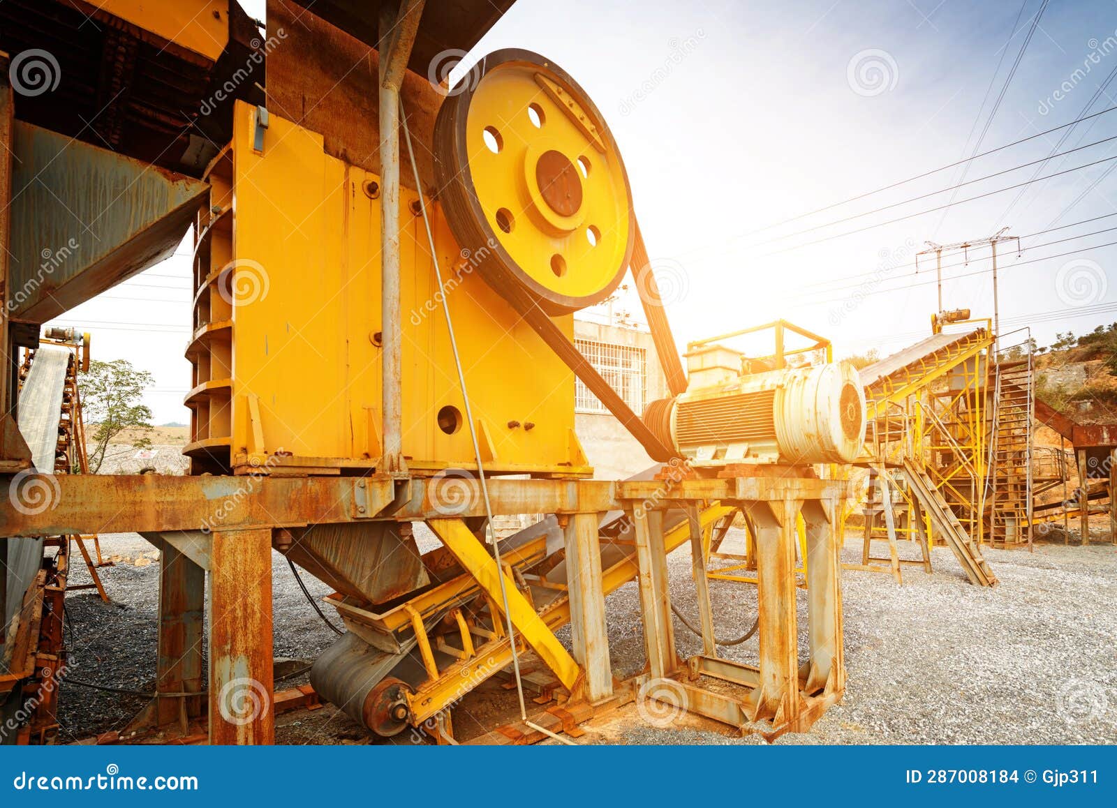 Open Pit Mining and Processing Plant for Crushed Stone Stock Photo ...