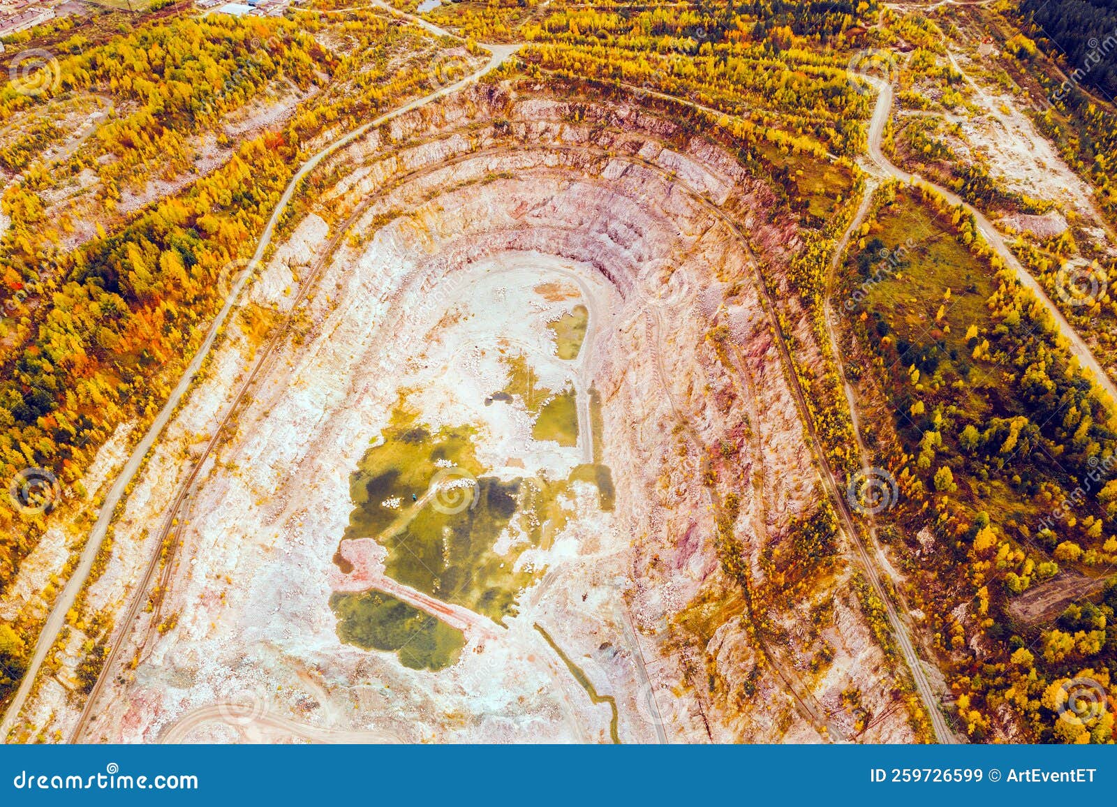 Open Pit Mining and Processing Plant for Crushed Stone Stock Image ...