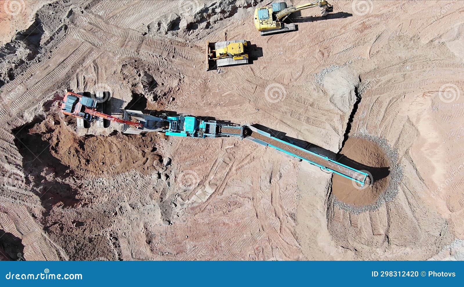 Open Pit Mining Quarry Processes Crushed Type Rock with Gravel ...