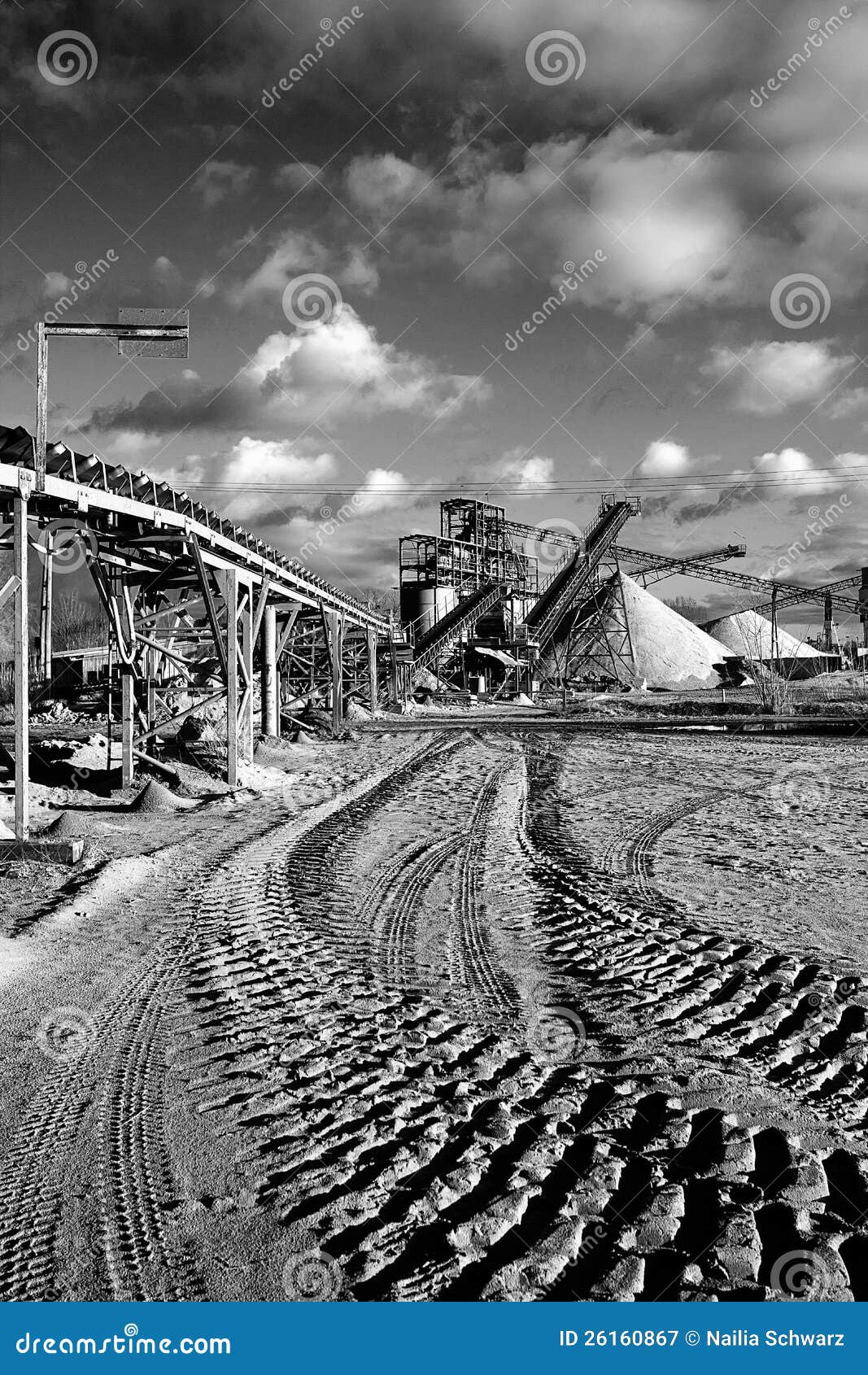Open Pit Mining for Sand and Gravel Stock Image - Image of convey ...