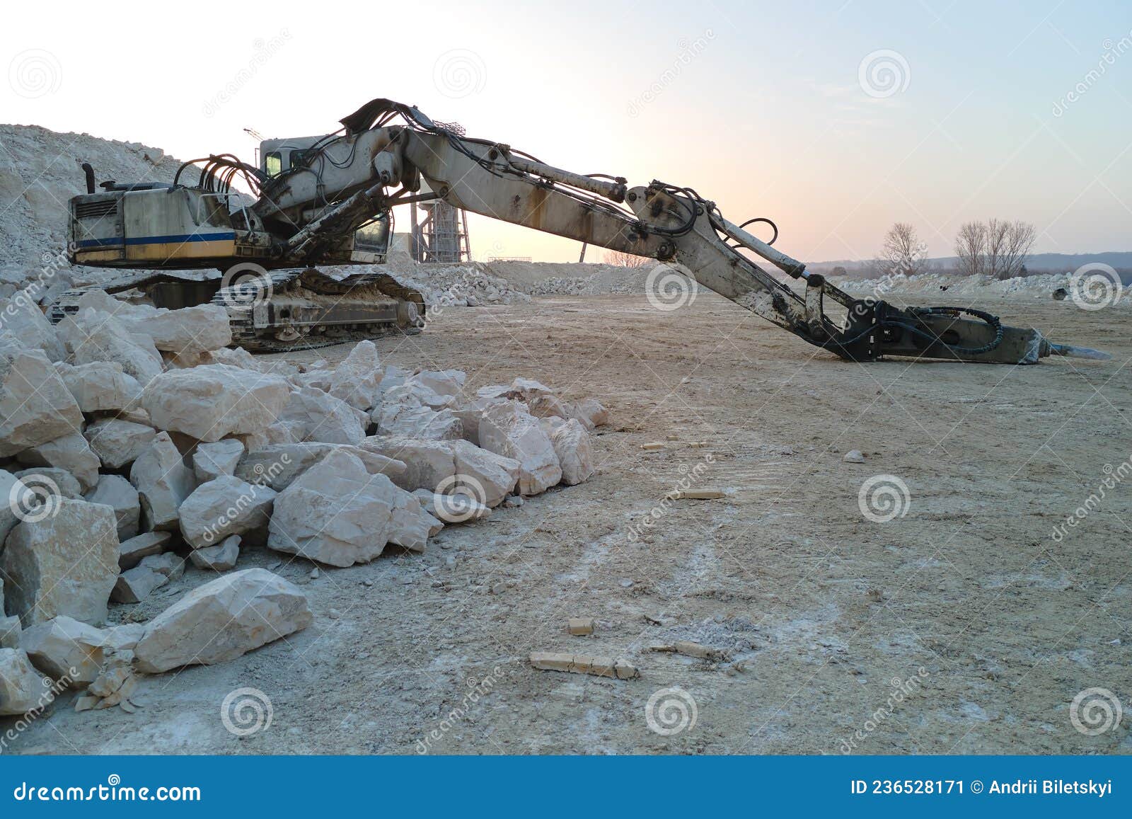 Open Pit Mining Site of Construction Sand Stone Materials with ...
