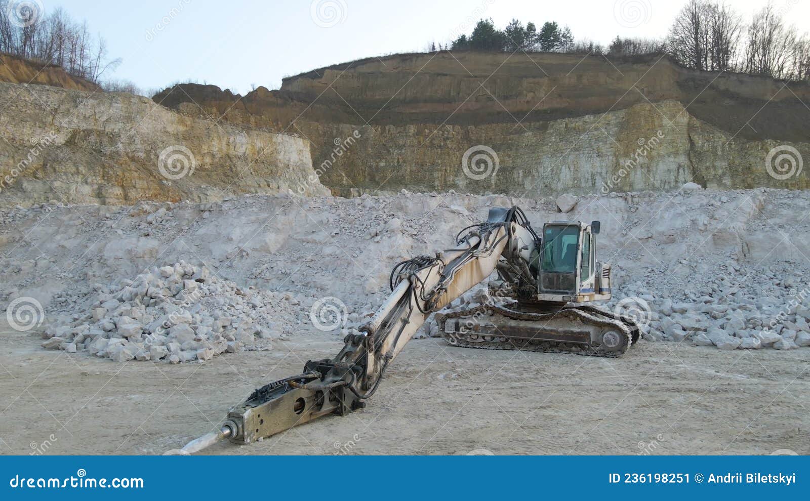 Open Pit Mining Site of Construction Sand Stone Materials with ...