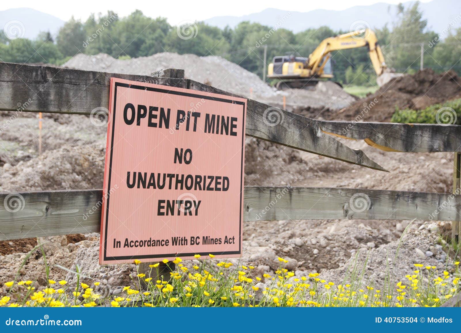 Open Pit Sign stock photo. Image of excavation, outside - 40753504