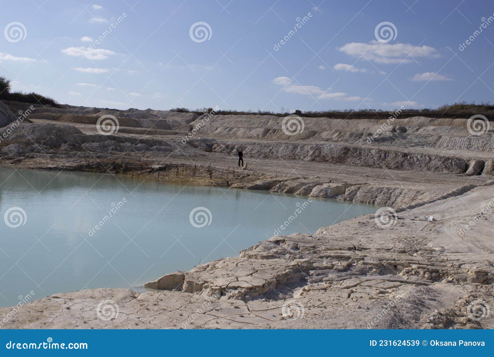 Open Pit in the Summer Outside the City with Blue Water Stock Image ...