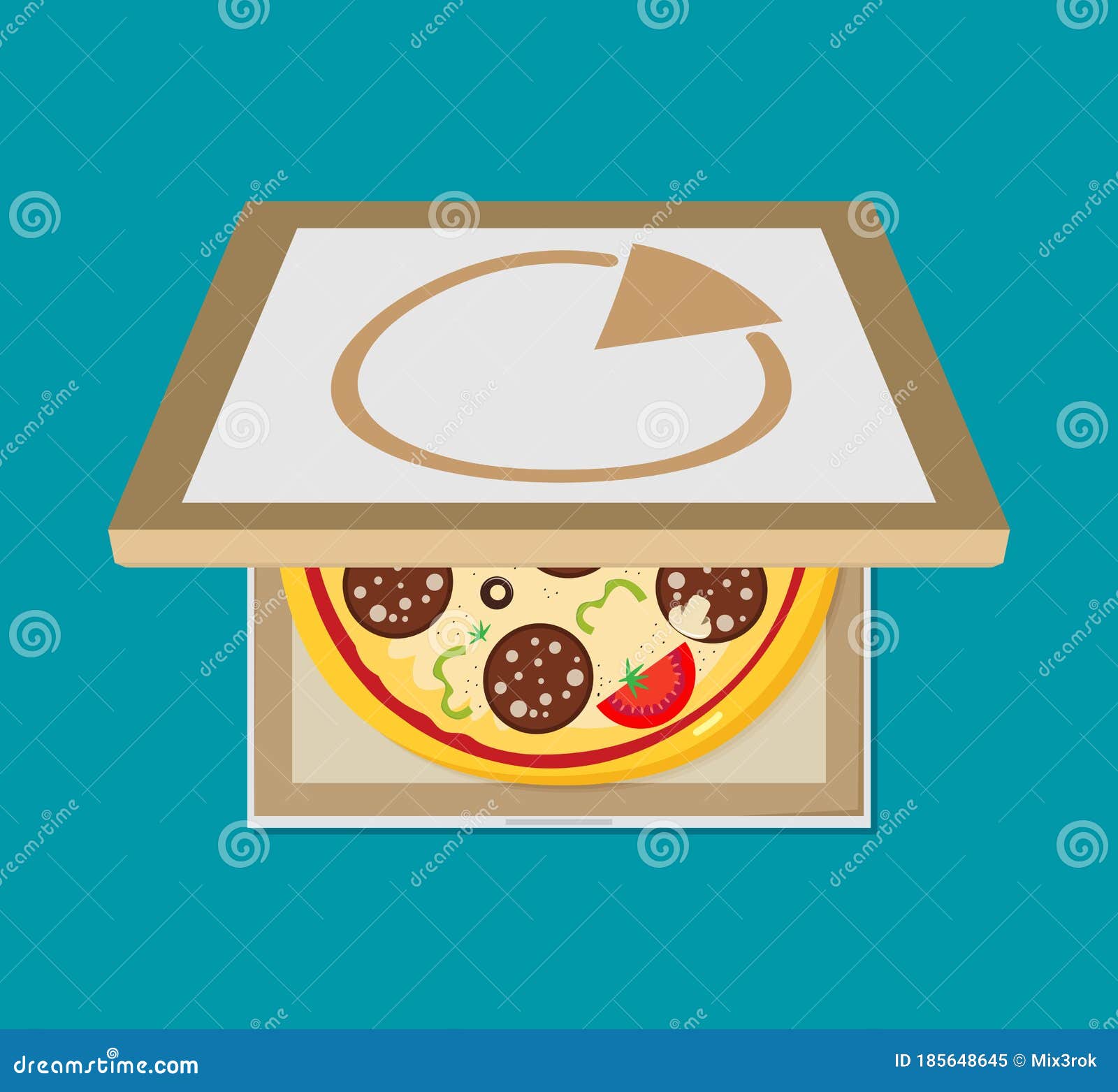Open Pizza Box. Flat Style Design - Vector Stock Vector - Illustration ...
