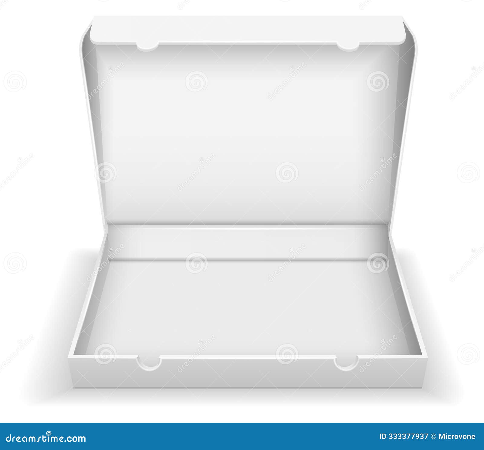 Open Pizza Box Mockup. Blank Cardboard Container Cartoon Vector ...