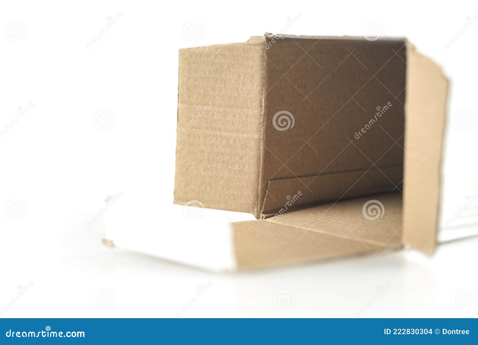 Open Plain White Blank Cardboard Box Stock Photo - Image of cardboard ...