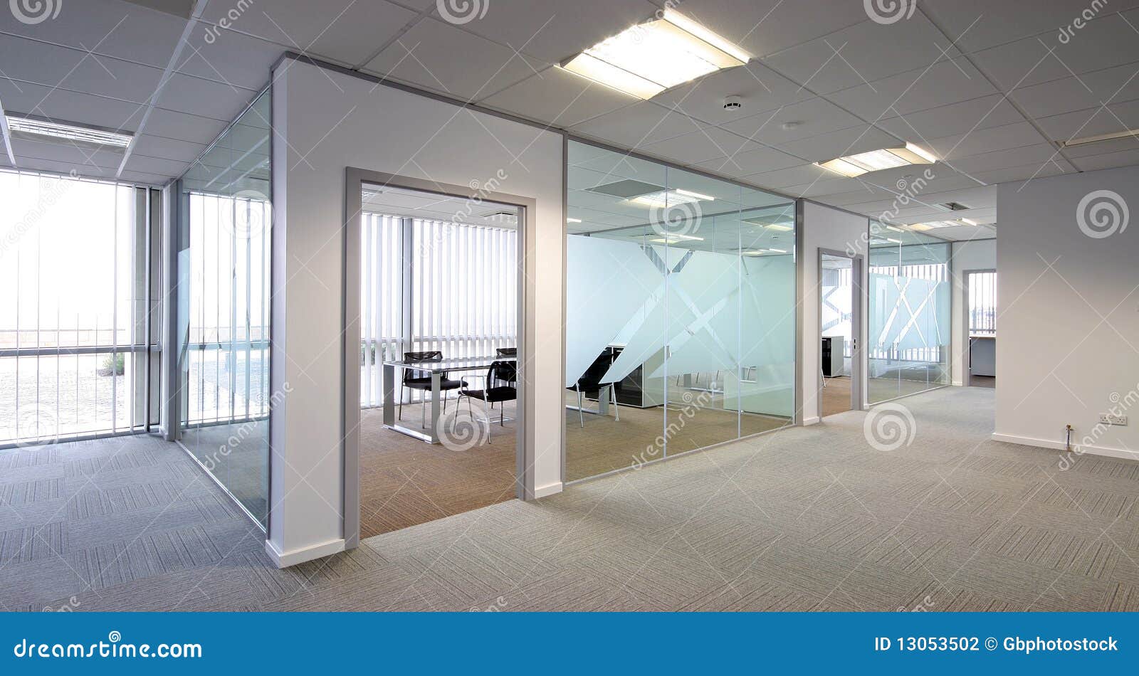 Open plan office stock photo. Image of blind, light, meeting - 13053502