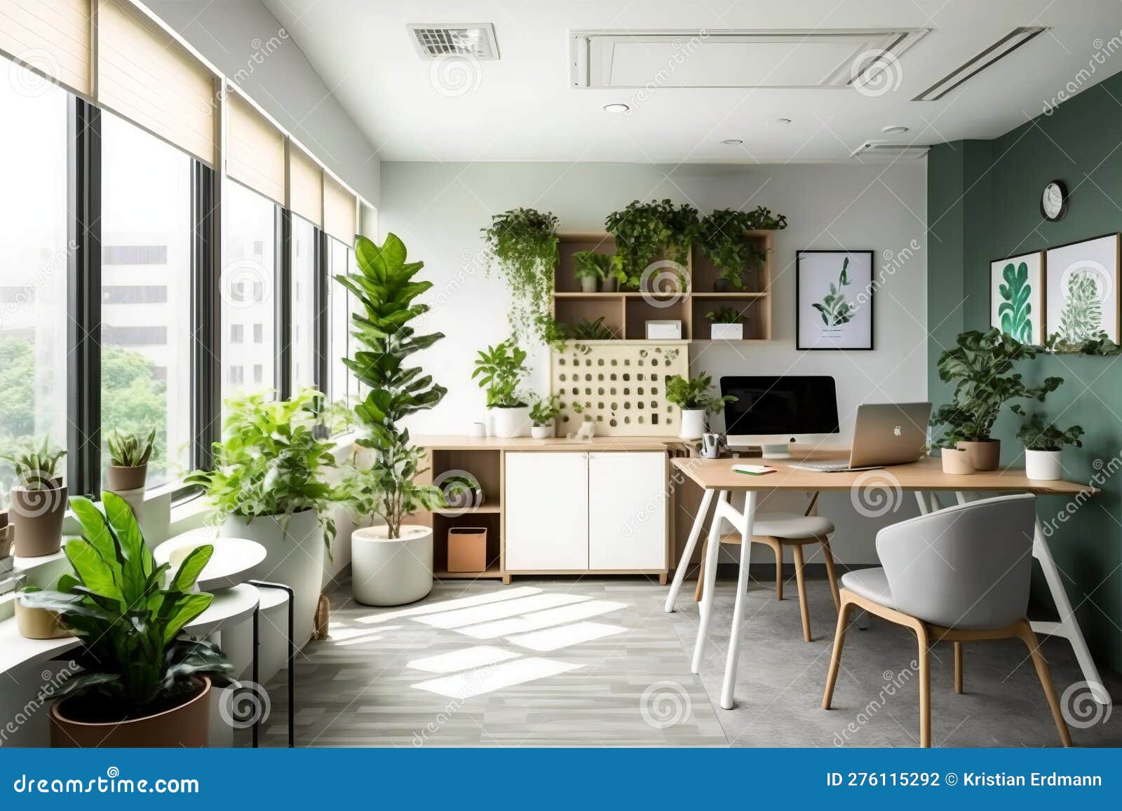 Eco-Friendly Workspace: Where Modern Design Meets Nature Stock ...