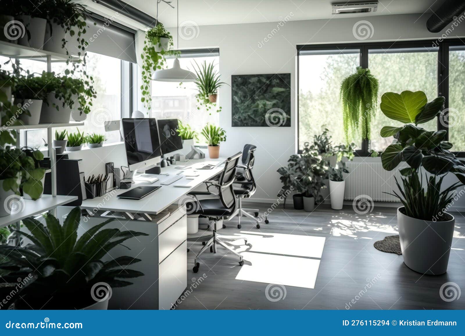 Eco-Friendly Workspace: Where Modern Design Meets Nature Stock ...