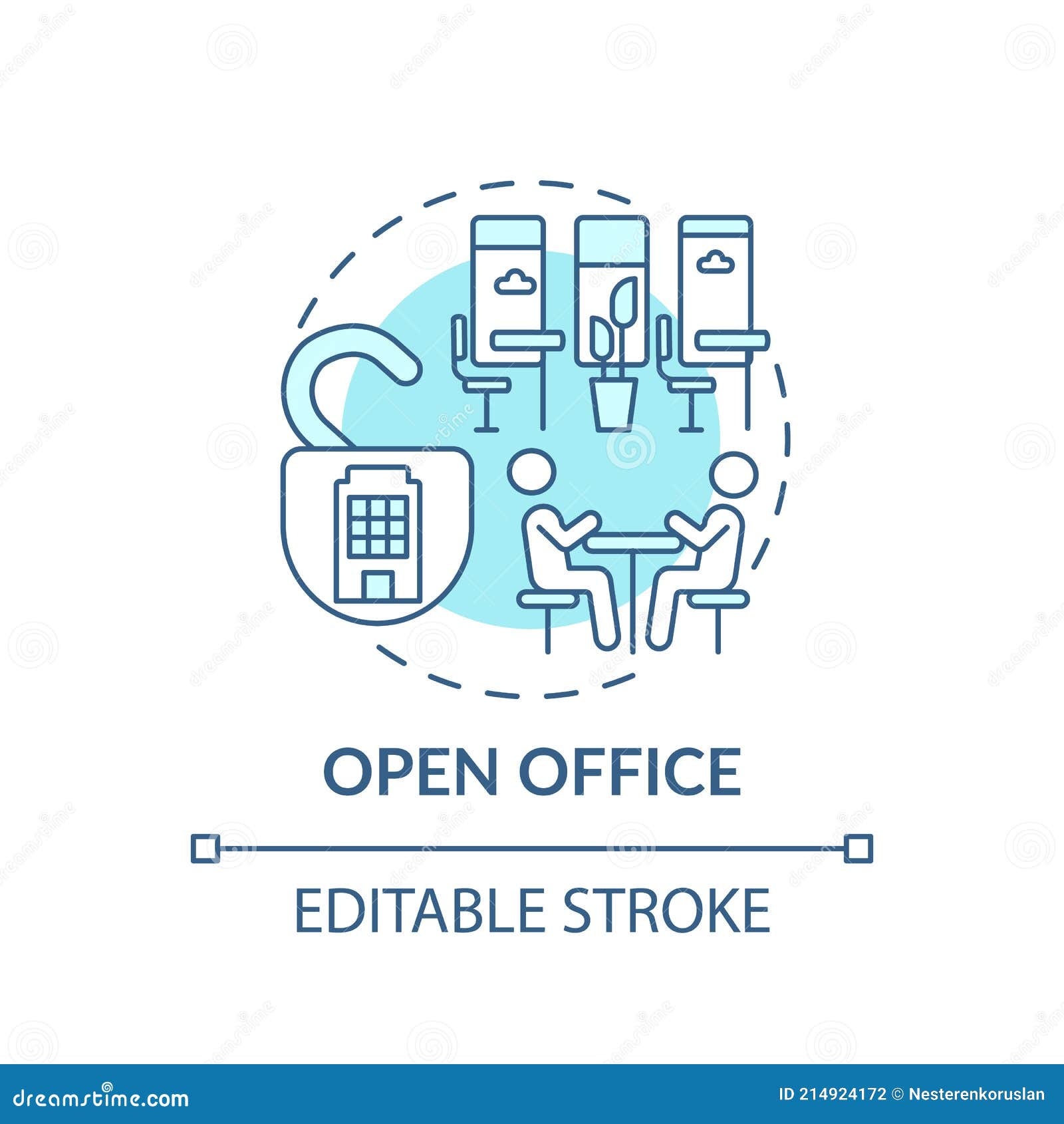 Open-plan Office Concept Icon Stock Vector - Illustration of openness ...