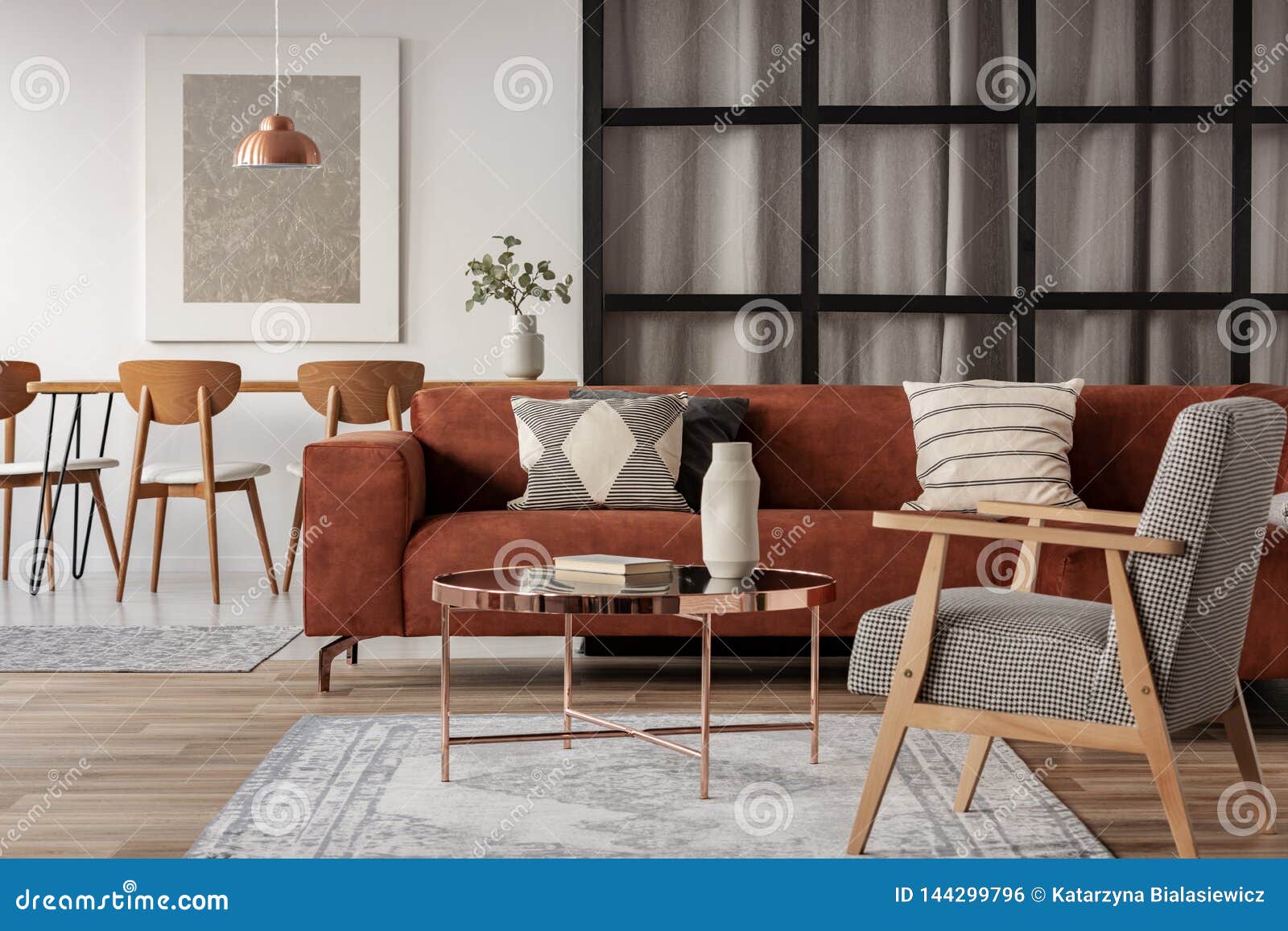 Open Plan Studio Apartment with Living and Dining Area Stock Photo ...