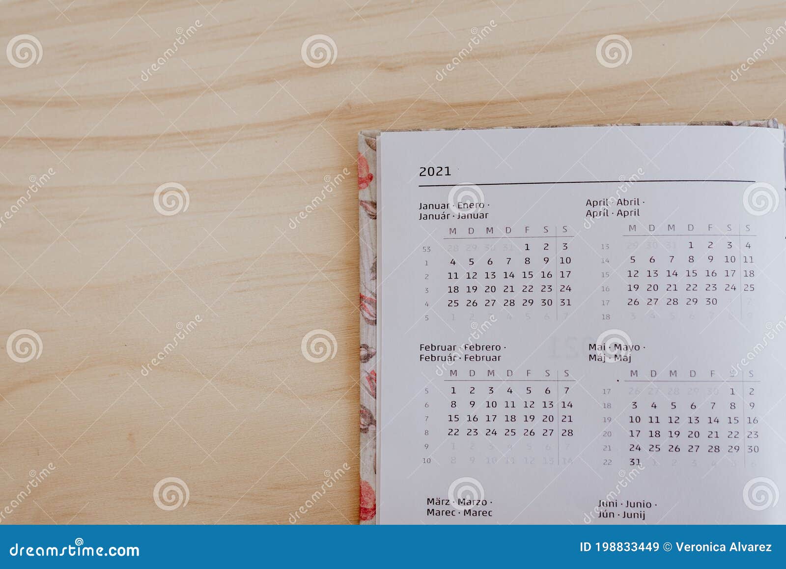 An Open Planner in the 2021 Calendar Stock Image - Image of indoor ...