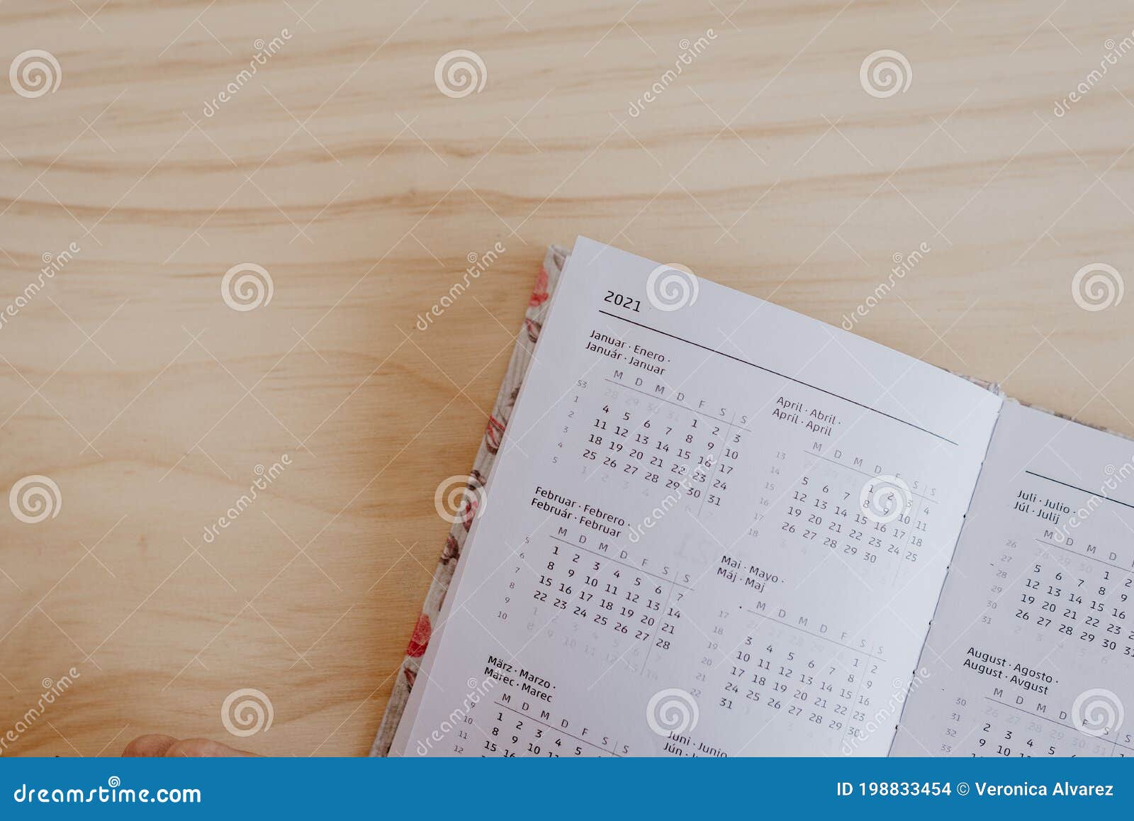 An Open Planner in the 2021 Calendar Stock Photo - Image of horizontal ...