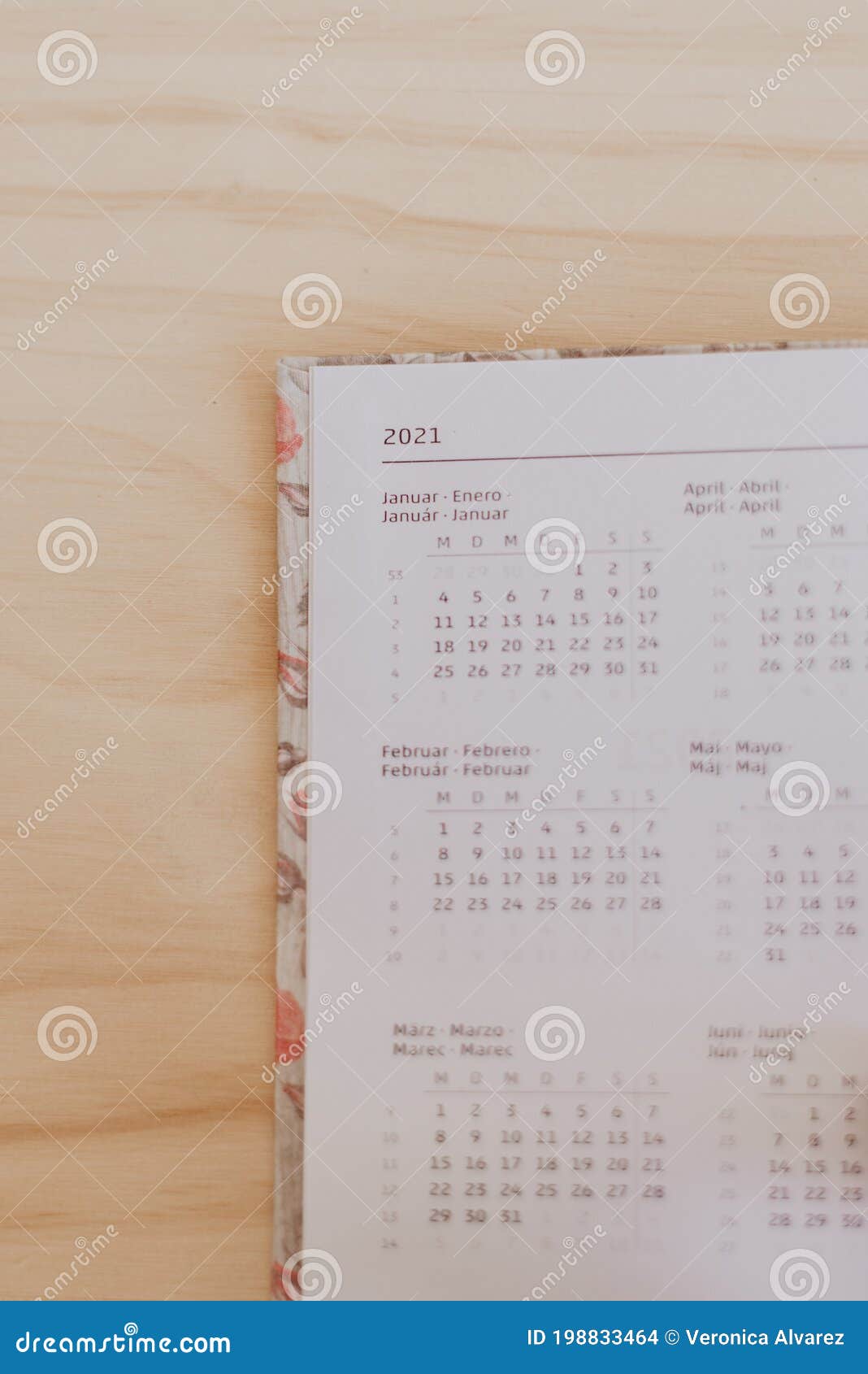 An Open Planner in the 2021 Calendar Stock Photo - Image of left, close ...