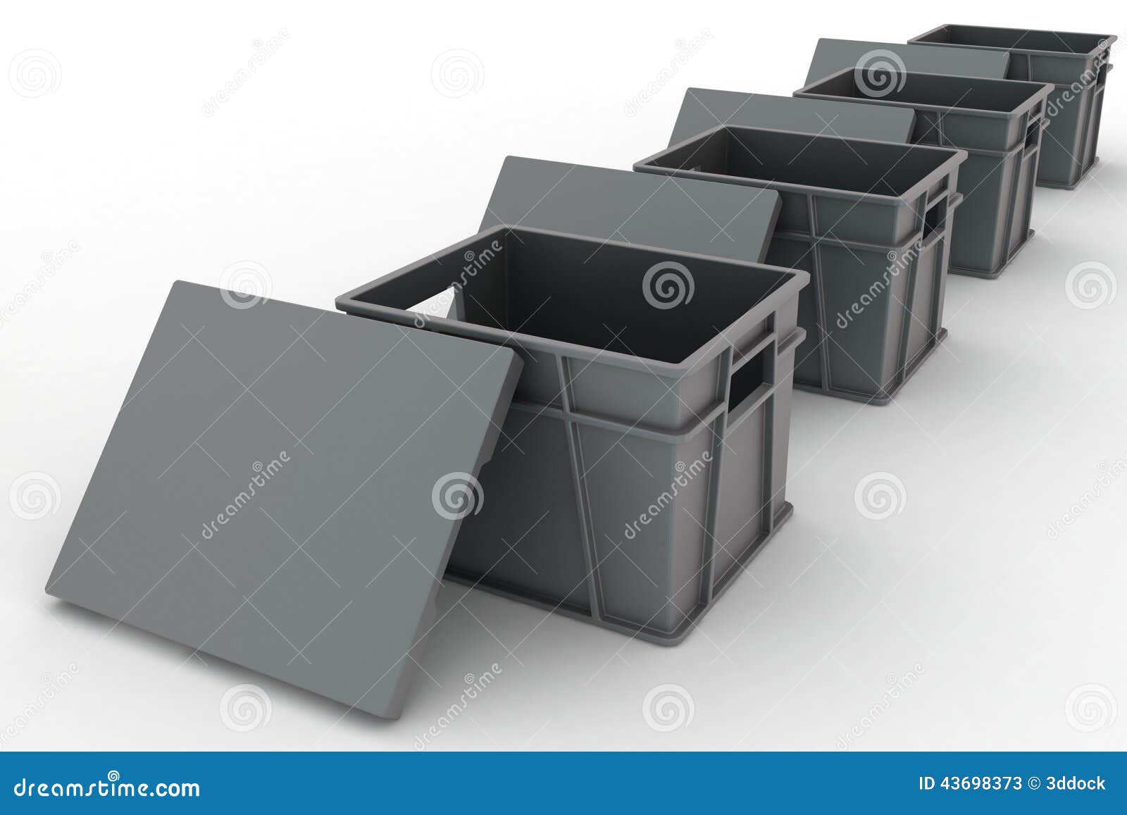 Open Plastic Containers with a Lids Stock Illustration - Illustration ...