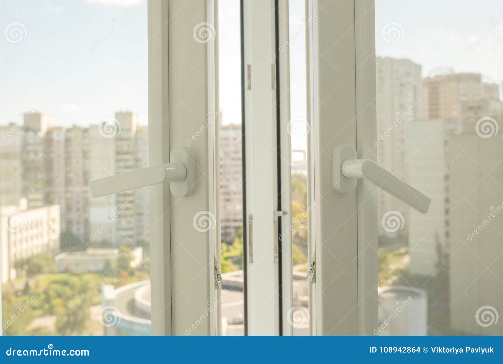 Open Plastic Window in a Flat Stock Photo - Image of frame, ventilate ...