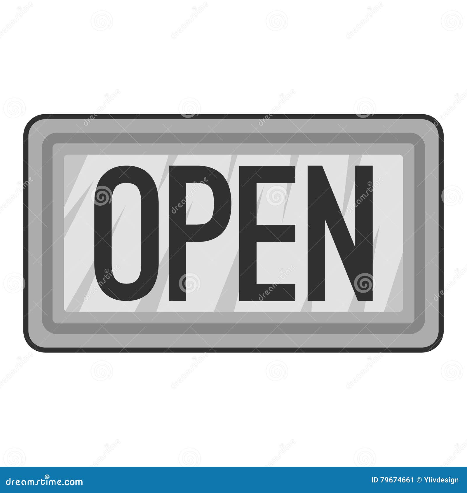 Open Plate Icon, Gray Monochrome Style Stock Vector - Illustration of ...