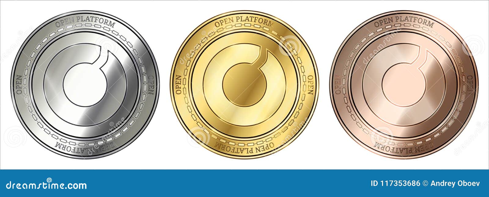 Open Platform OPEN Coin Set. Stock Vector - Illustration of icon ...