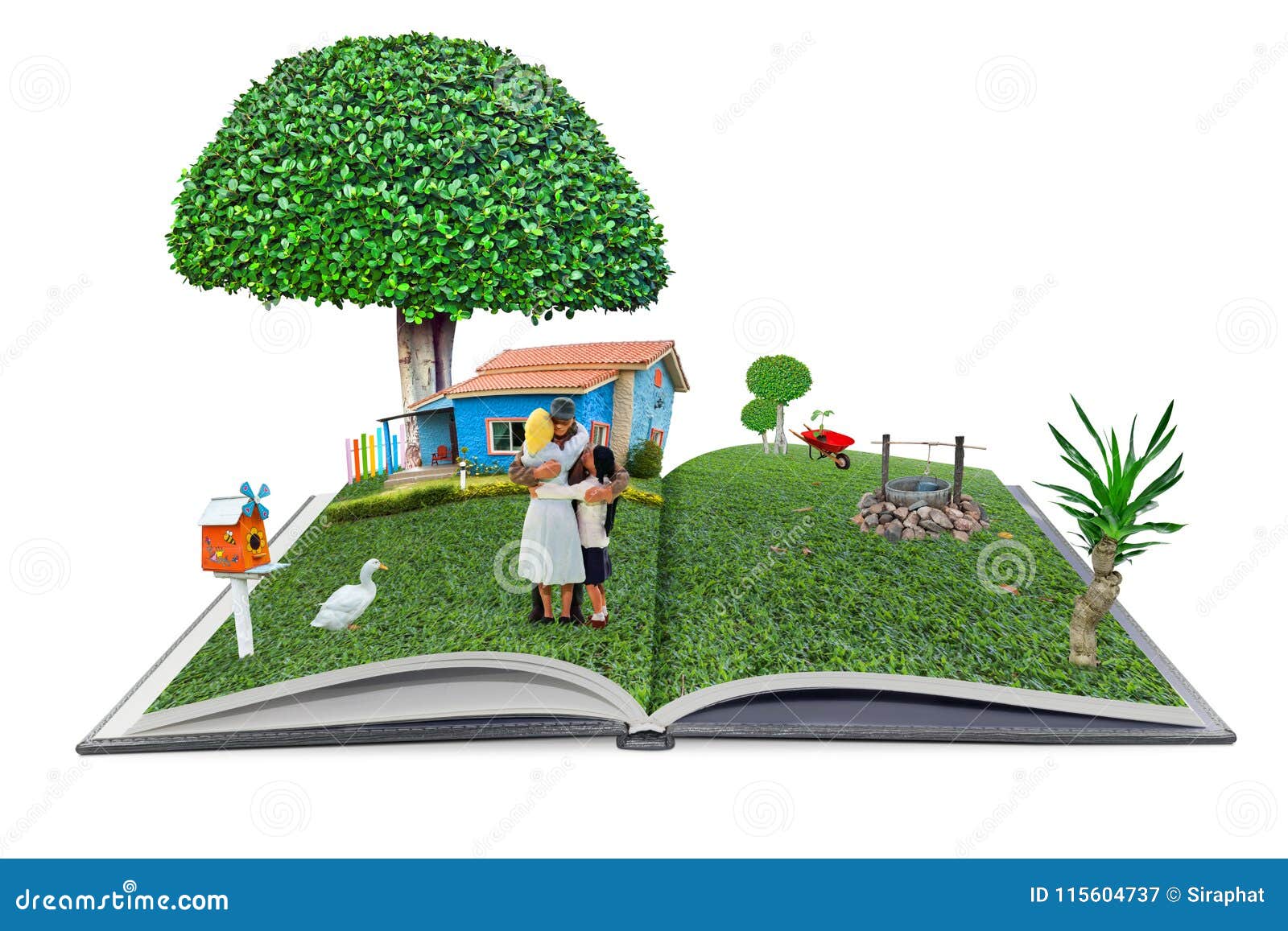Open Pop Up Book Familyman and Home in the Garden 3d Style, Hom Stock ... Open Pop Up Book Familyman and Home in the Garden 3d Style, Hom Stock ...