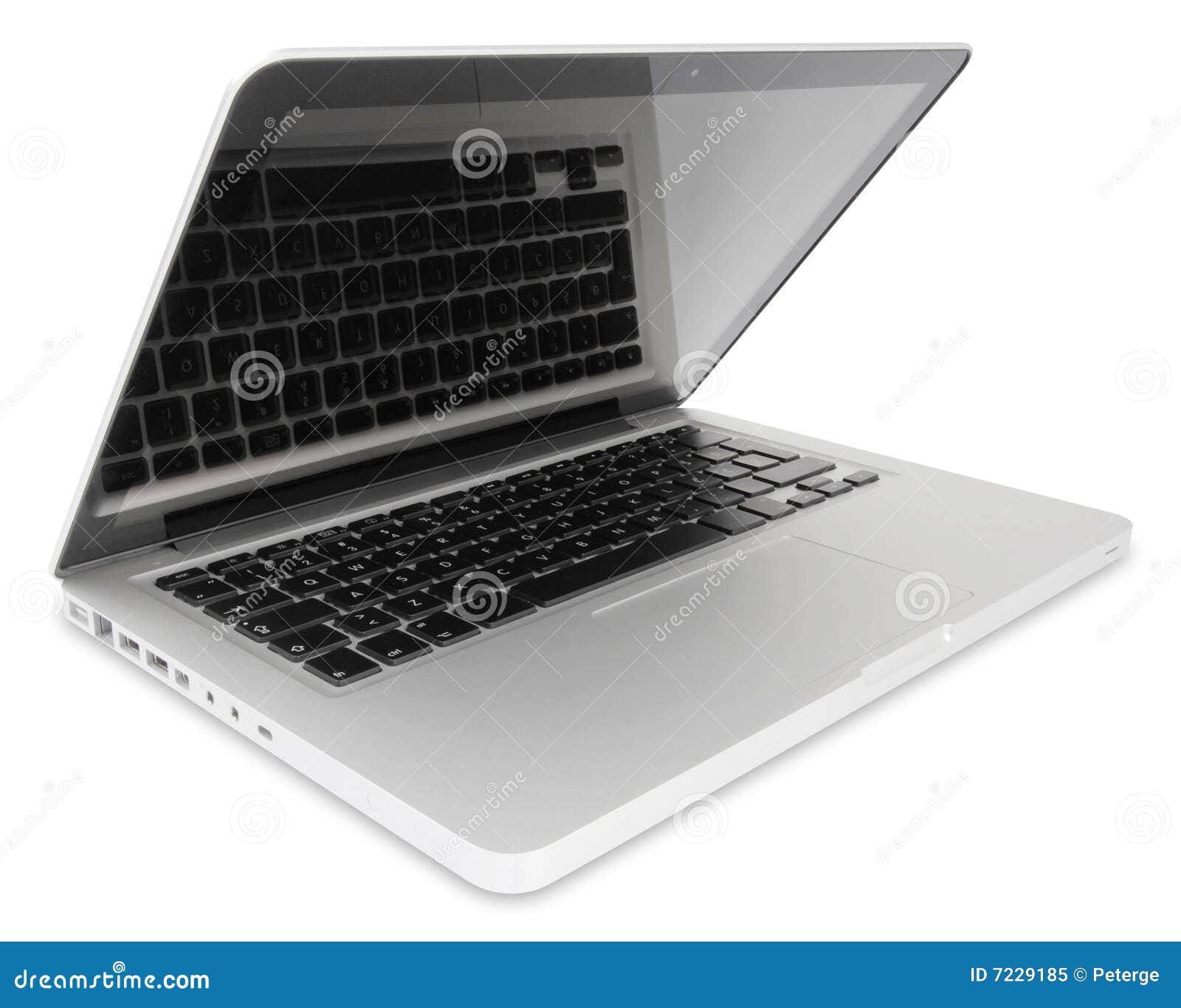 Open portable computer stock image. Image of silver, portable - 7229185