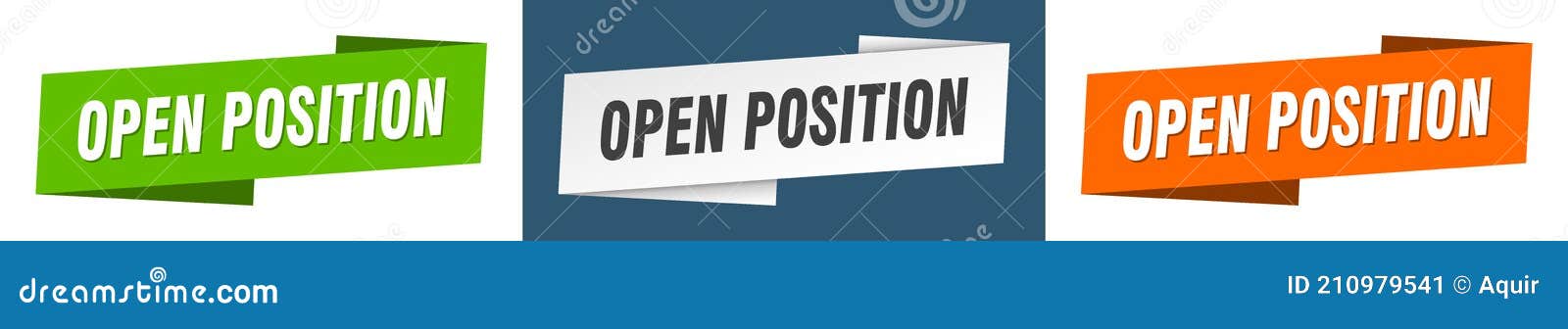 Open Position Banner. Open Position Ribbon Label Sign Set Stock Vector ...
