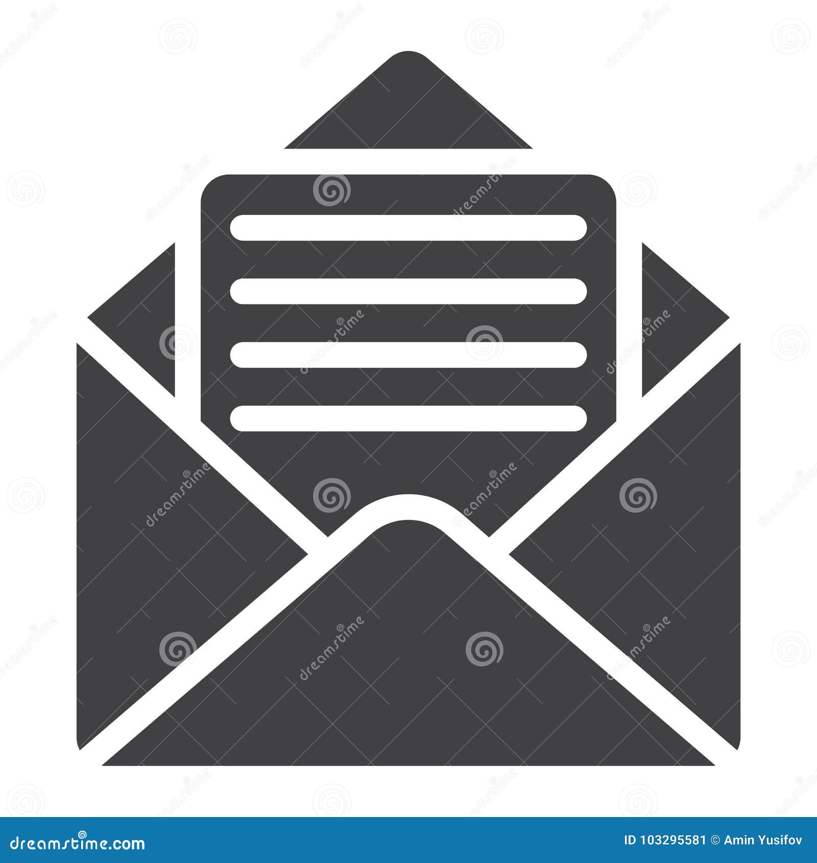 Open Post Glyph Pictogram, Web En Mobiele, Open Brief Vector ...
