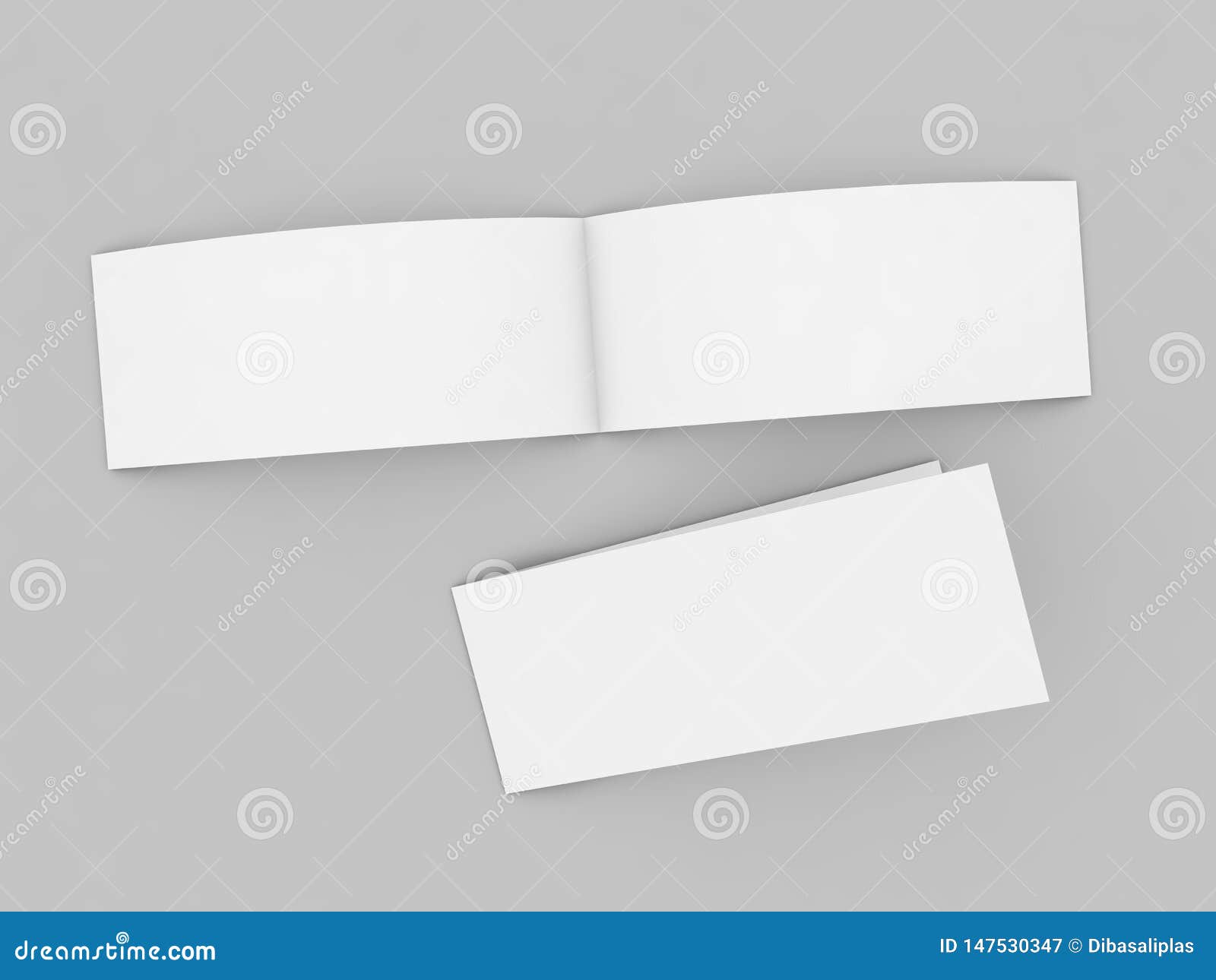 Open Postcard Mockup on Gray Background . Stock Illustration ...