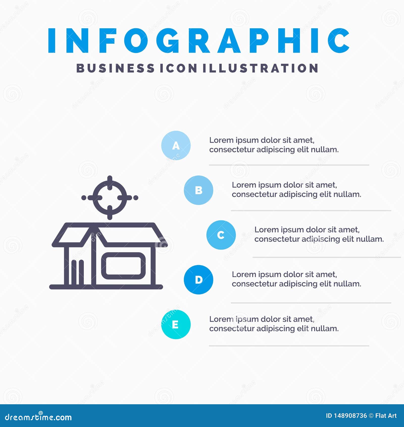 Open Product, Box, Open Box, Product Line Icon with 5 Steps ...