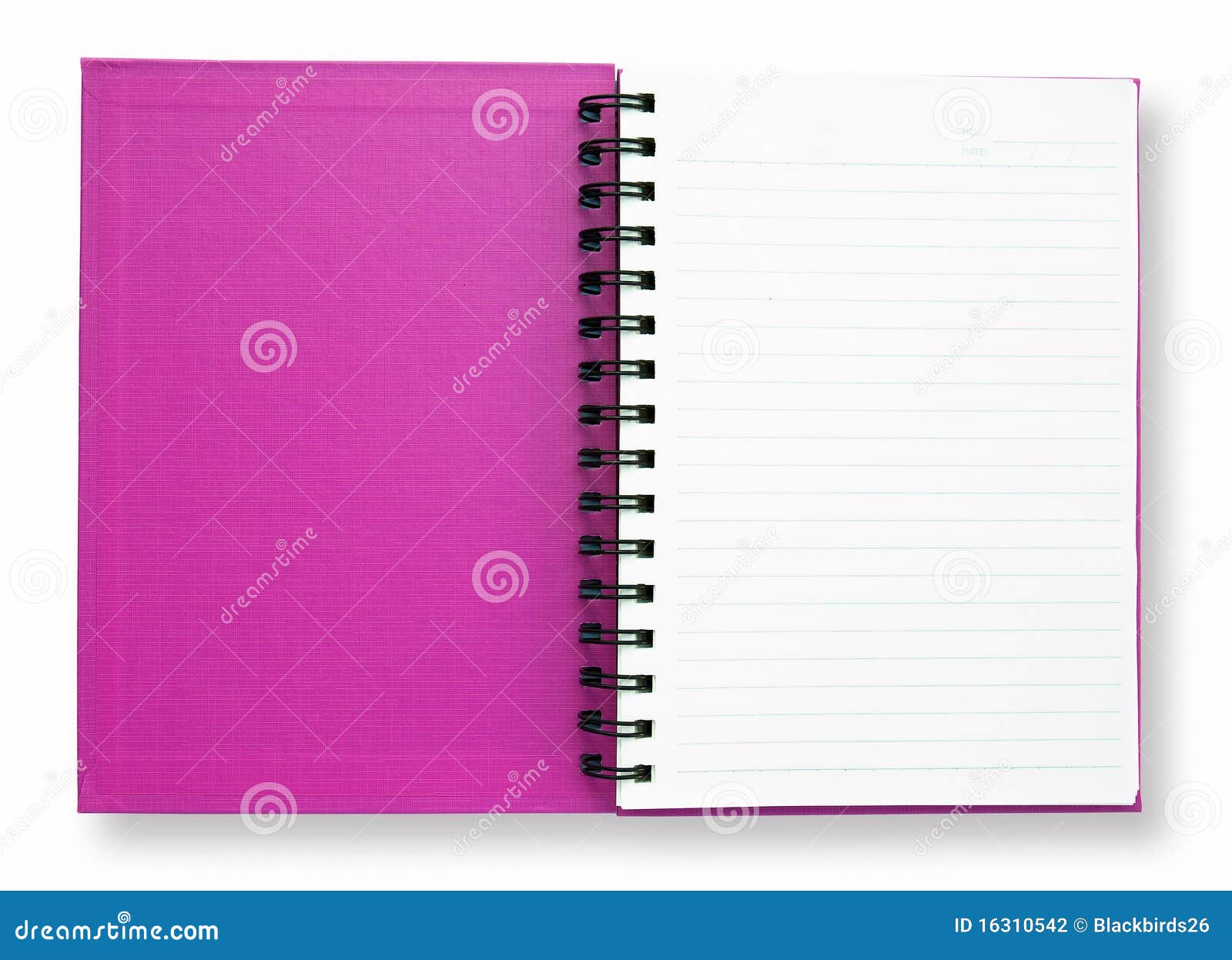 Open Purple Note Book stock photo. Image of binder, clean - 16310542