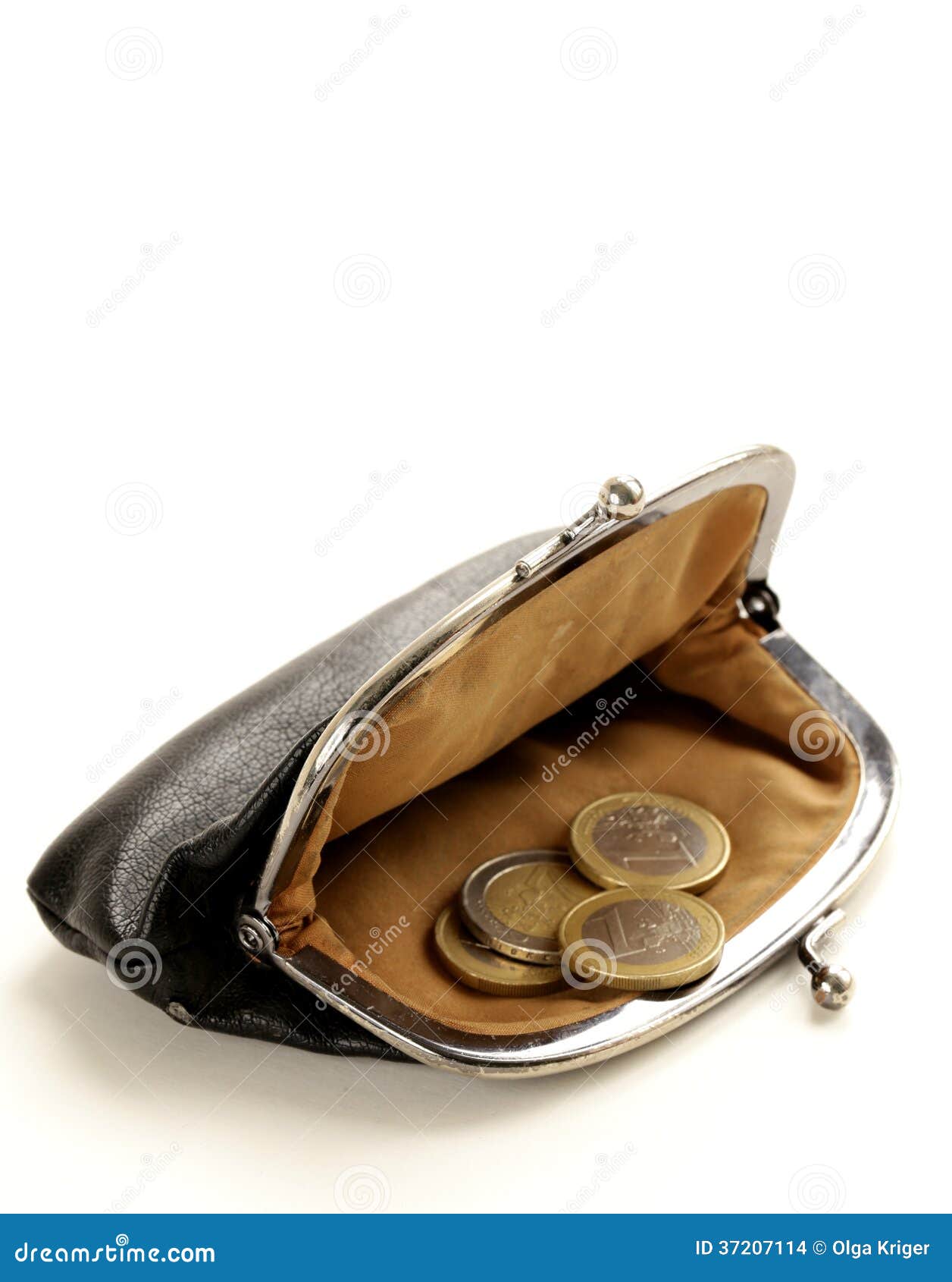 Open purse with euro coins stock photo. Image of background - 37207114