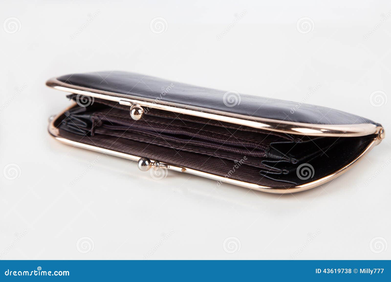 Open Purse on a White Background Stock Photo - Image of style, shopping ...